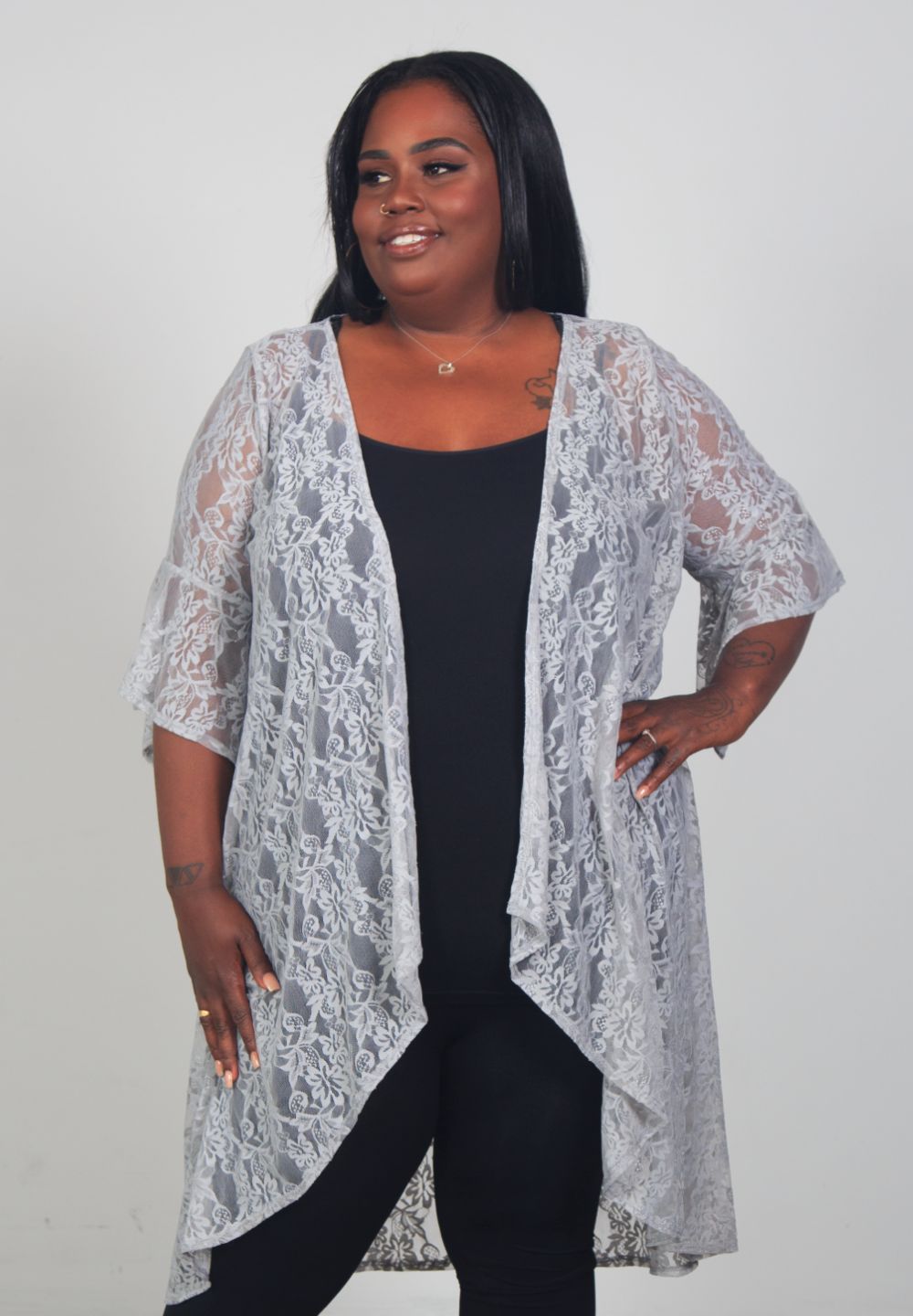 Stylish and Trendy Plus Size Tops | Lacey Cardigan | SWAK Designs